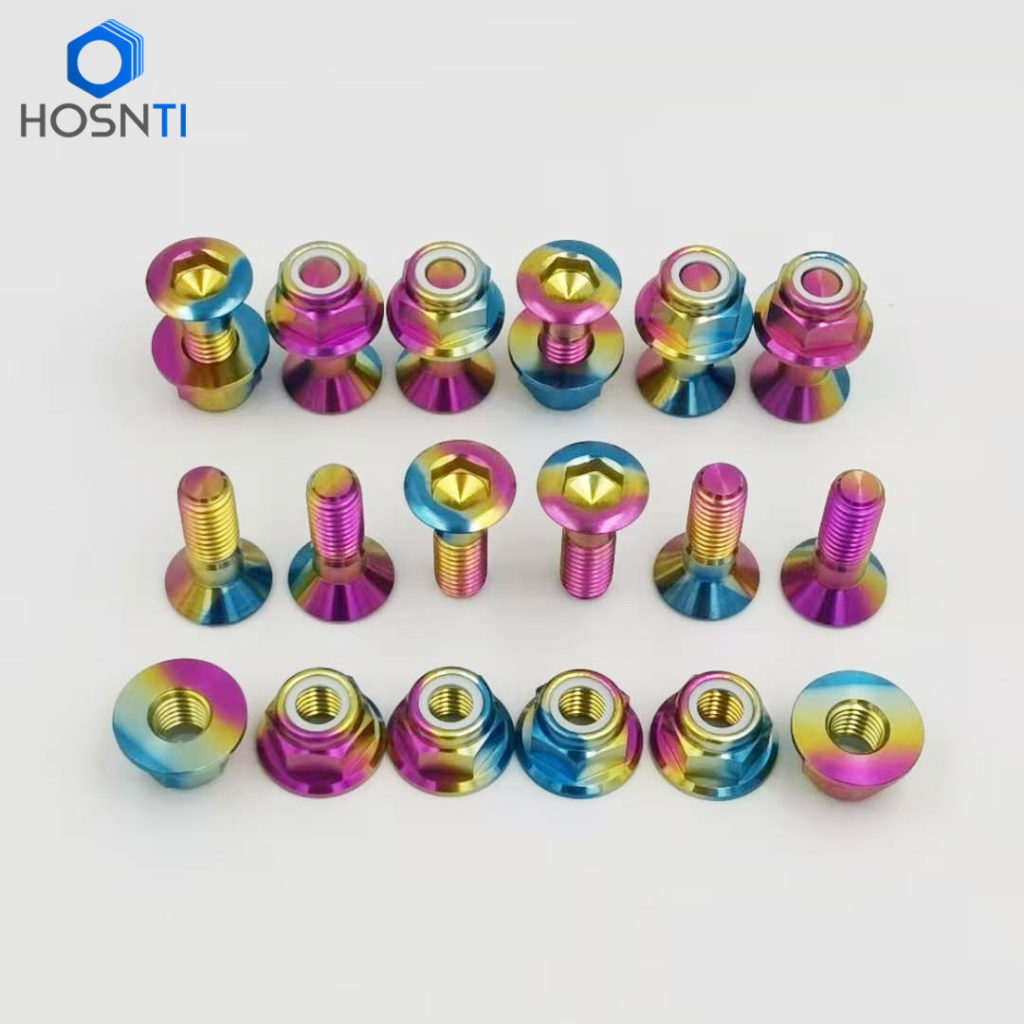 Rainbow Titanium Sprocket Bolts and Nuts – Baoji HOSN Titanium Co., Ltd.